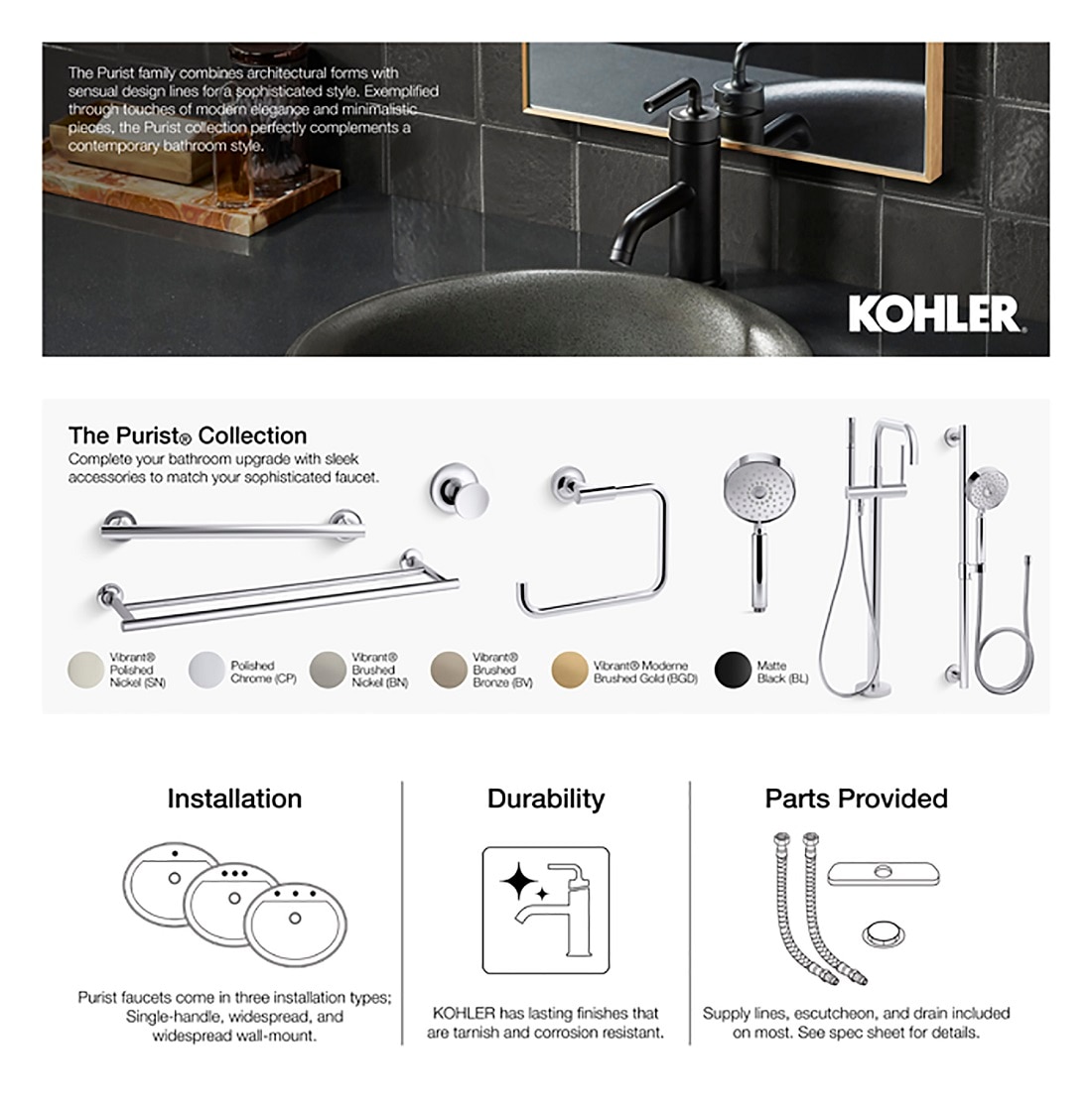 KOHLER Purist 24 in. Towel Hotelier Towel Rack in Polished Chrome K ...