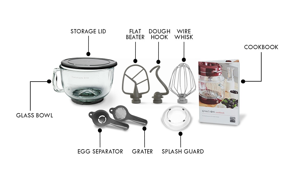 KENMORE Elite Ovation 5 qt. 10-Speed Gray Stand Mixer With Pour-In Top ...