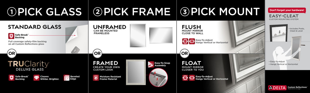 Delta 33 in. x 46 in. (L3) Octagonal Mirror Frame in Matte White FRML3 ...