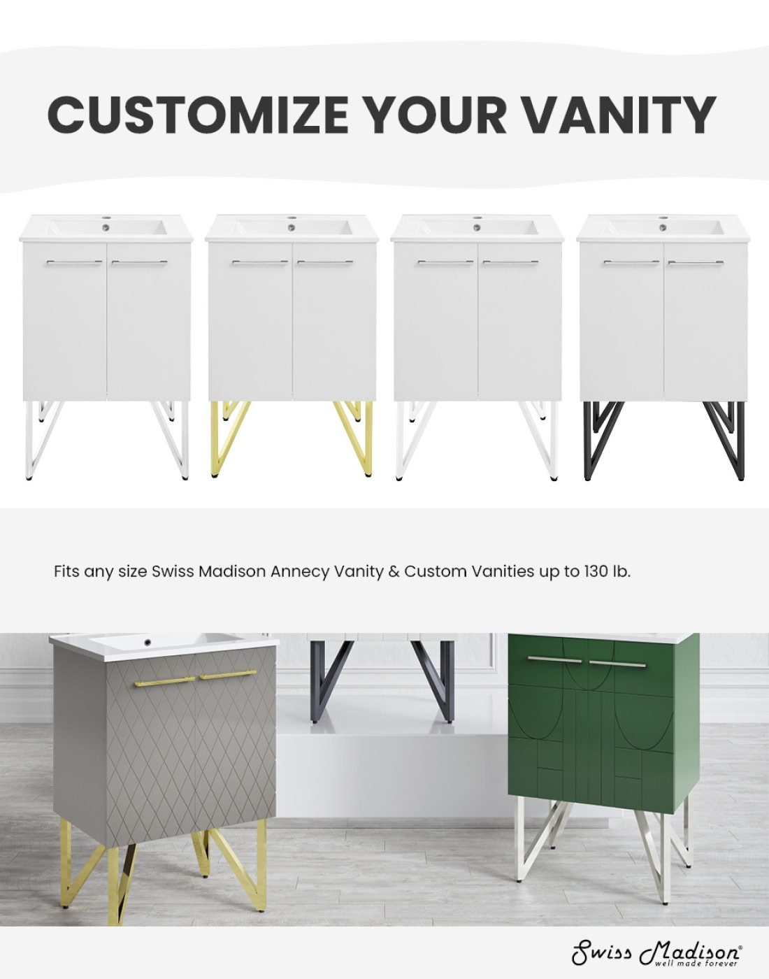 Swiss Madison Annecy Vanity Legs in Chrome SM-BV25LC - The Home Depot