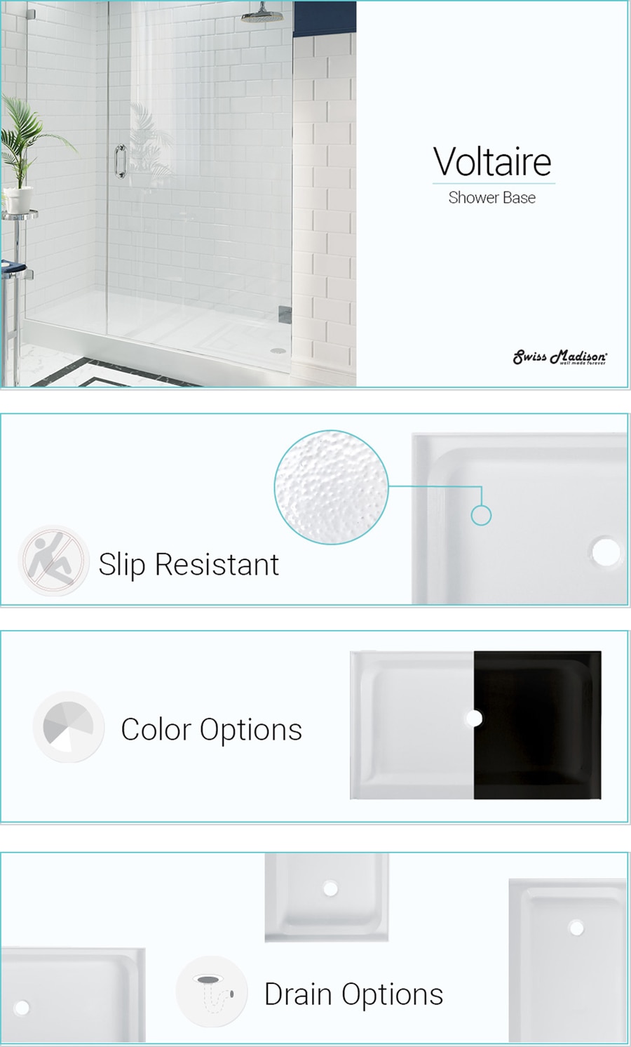 Swiss Madison Voltaire 60 in. x 34 in. Acrylic Single-Threshold Right ...