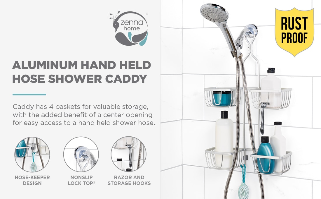Zenna Home NeverRust Aluminum Over The Shower Hand Held Shower Hose ...