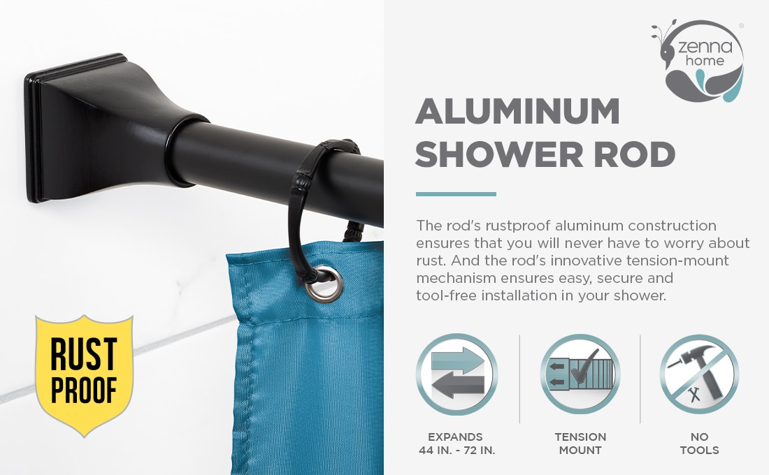 Zenna Home NeverRust 72 in. Aluminum Adjustable Tension Decorative ...
