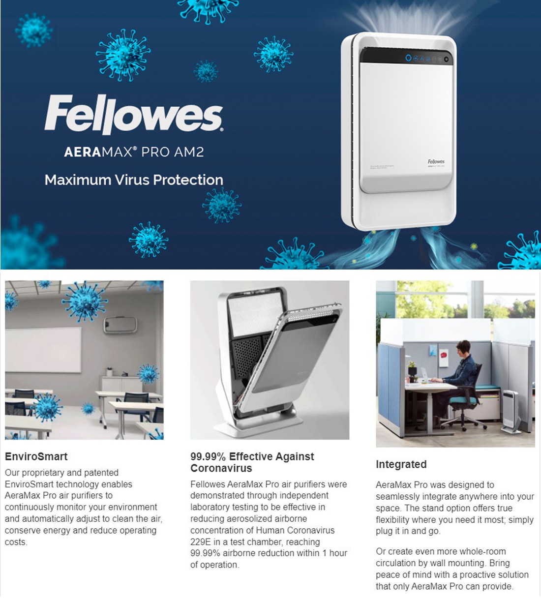 Fellowes AeraMax Professional AM II True HEPA 300 sq. ft. Wall ...