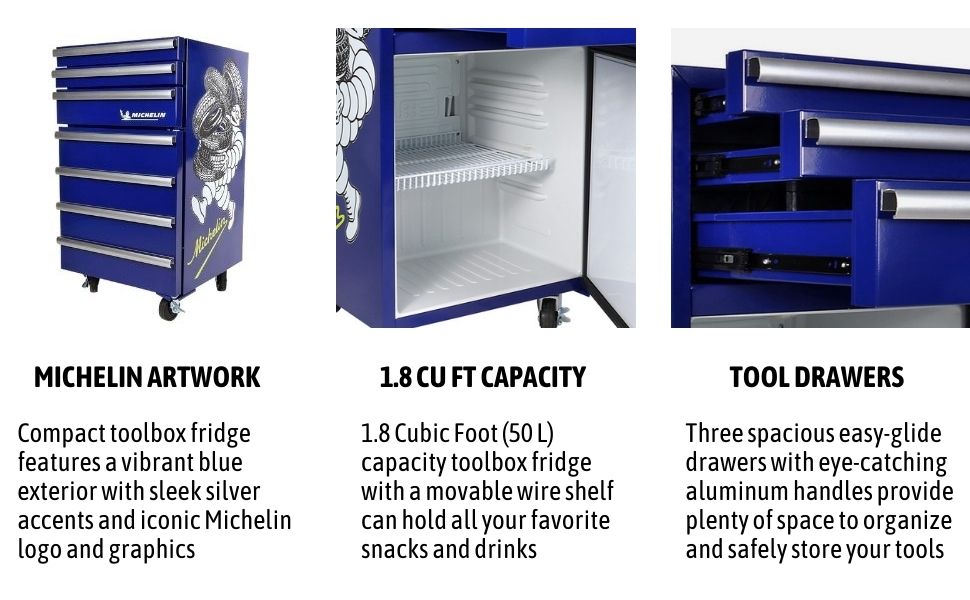 Michelin Tool Chest Compact Fridge 50 Lt. (1.8 cu. ft.) Mini ...