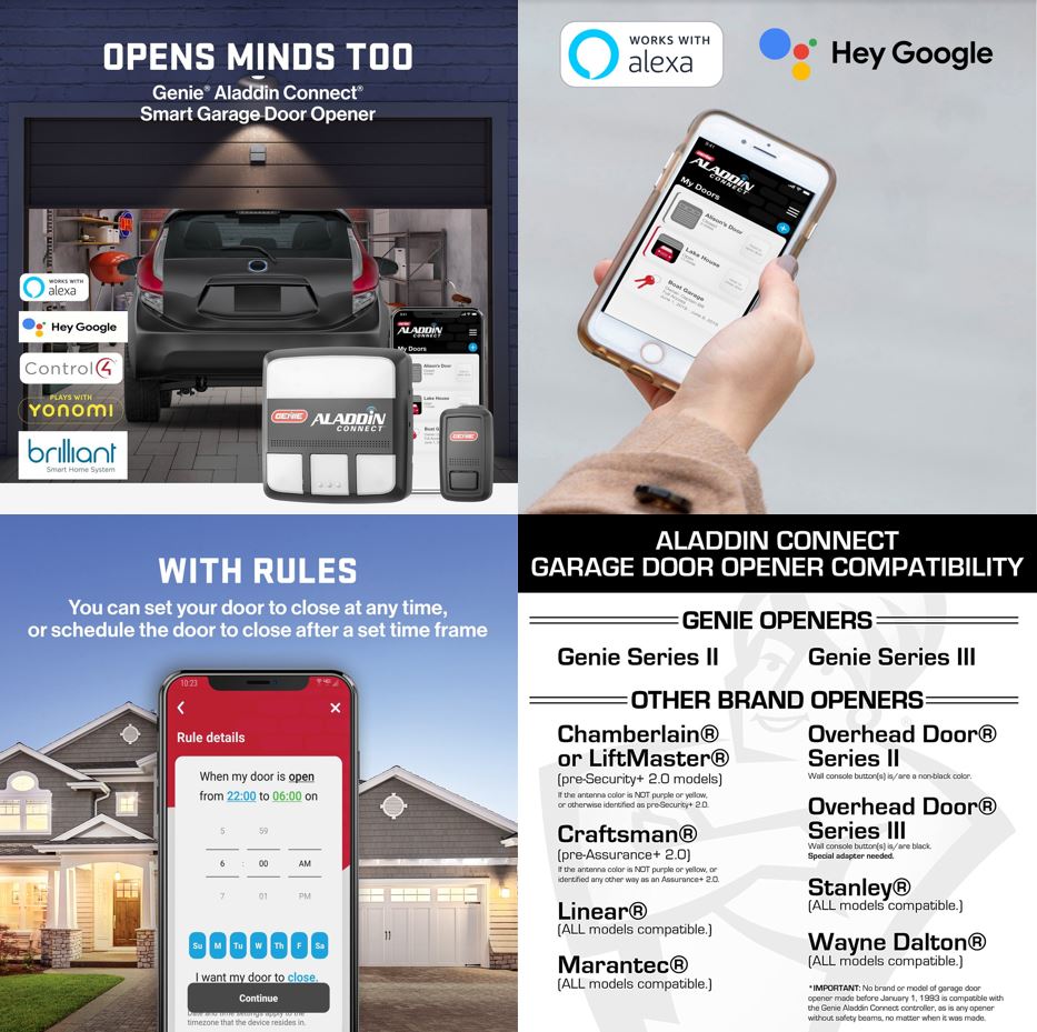 Genie Aladdin Connect Smart Garage Door Controller ALKT1-RB - The Home ...