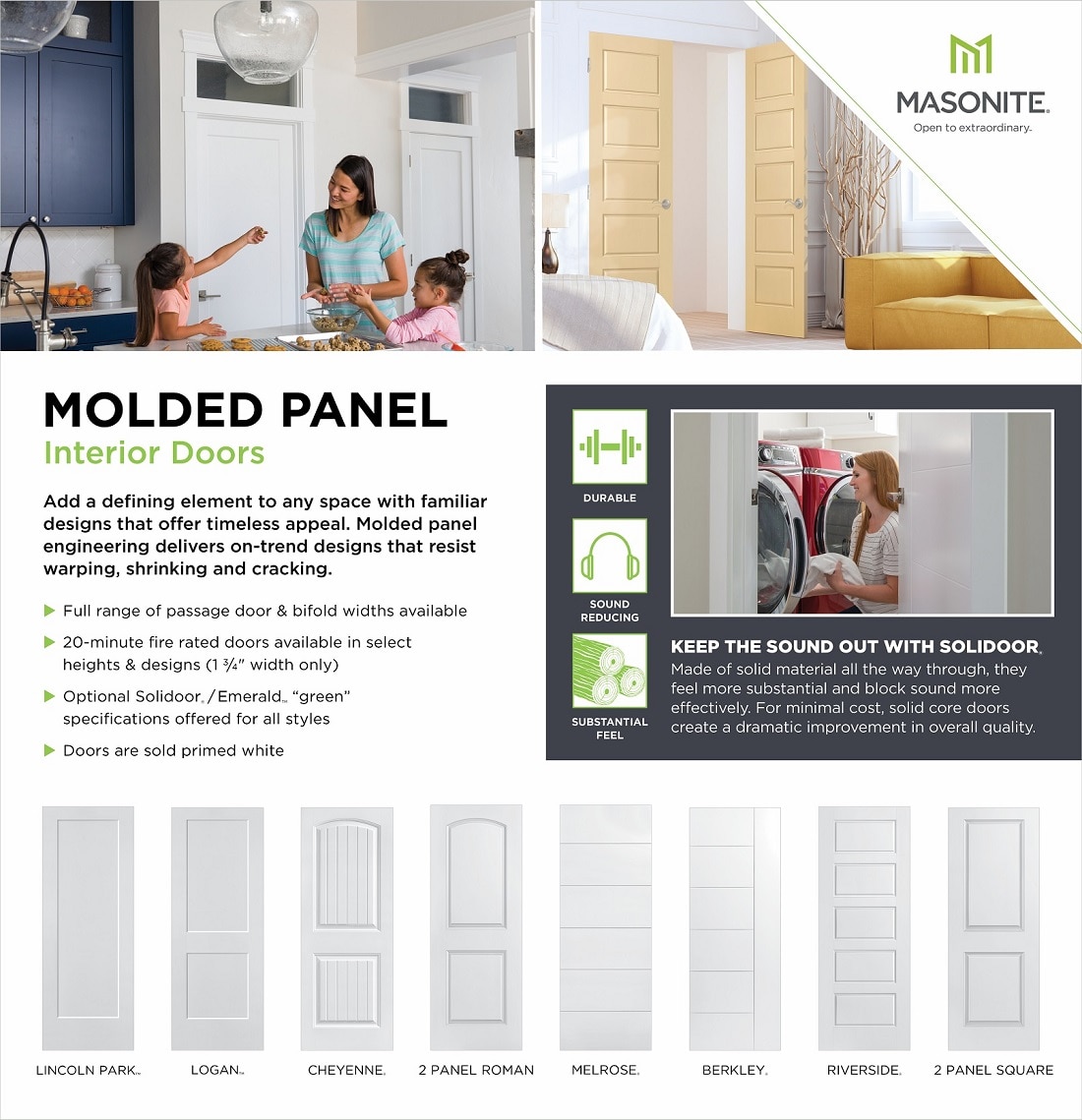 Masonite 32 in. x 80 in. Melrose Primed Hollow Core Composite Interior ...