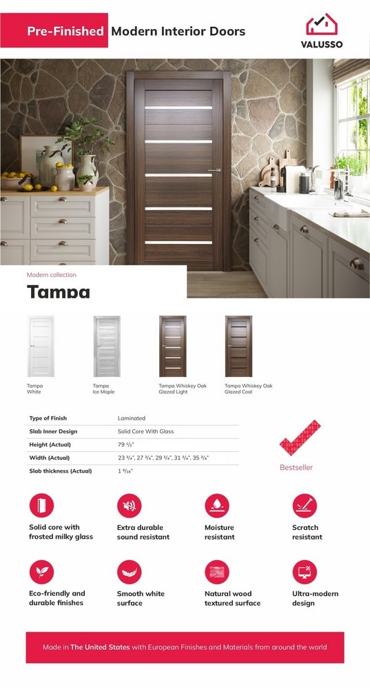 Valusso design doors 24 in. X 80 in. Sarasota White Prefinished Solid ...