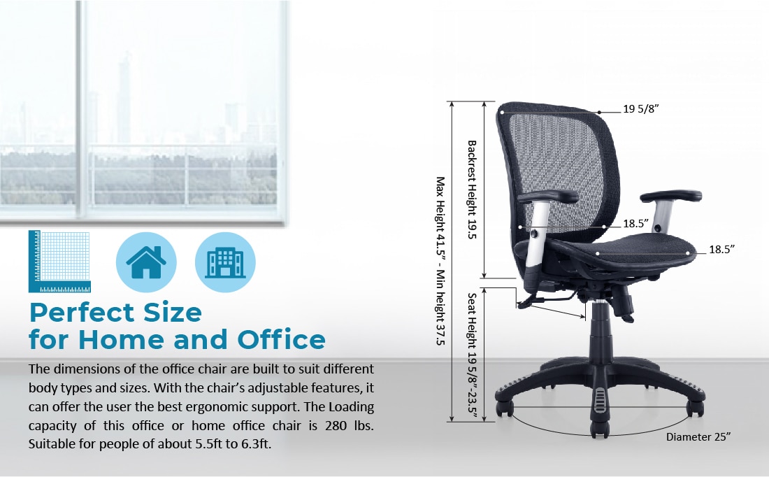 ErgoMax Blue Mesh Office Chair MSH102BL - The Home Depot