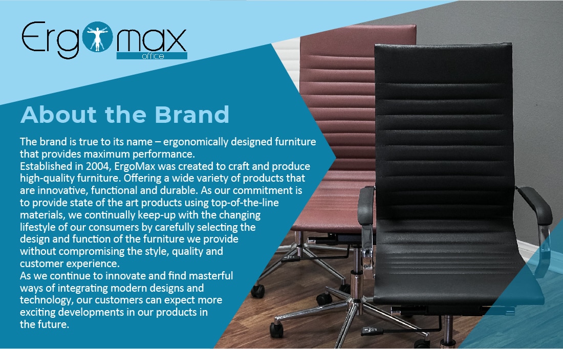 ErgoMax Set of 2 Ergonomic Iron and Leather Height Adjustable High Back ...