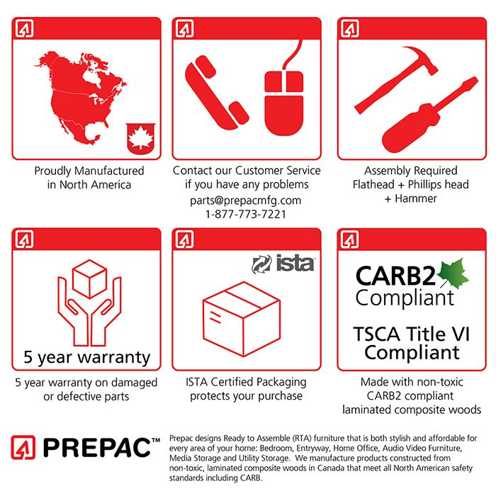 Prepac 58.25 in. Double Wide Drifted Gray Floating Desk DEHW-0203-1 ...