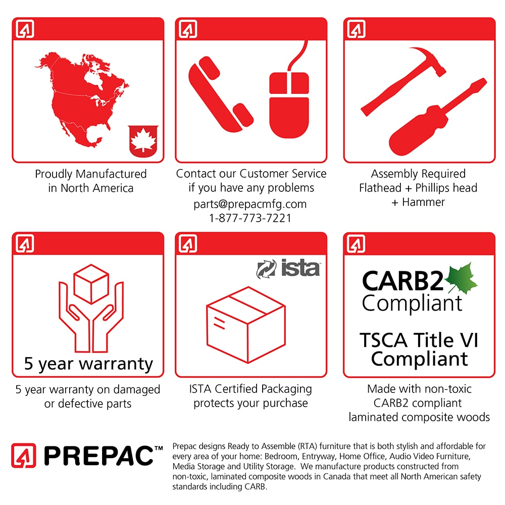 Prepac 77 in. H x 60 in. W Black Engineered Wood Shoe Storage Cabinet ...