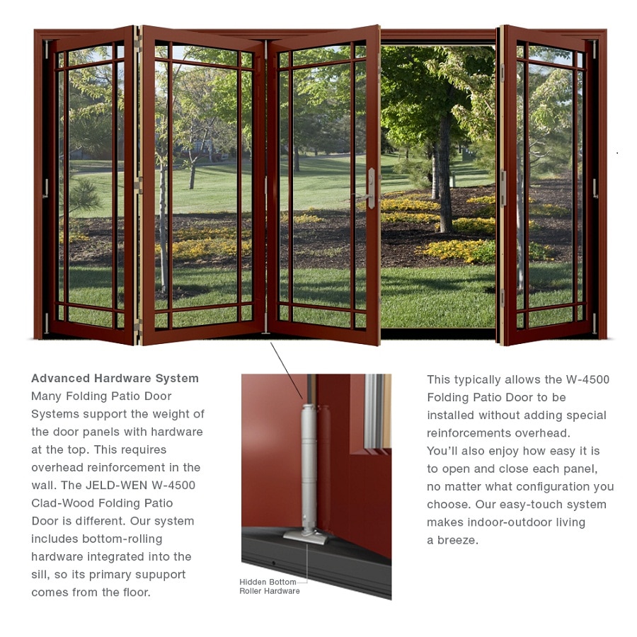 JELD-WEN W-4500 Series 75 in. x 80 in. Right-Hand Folding Wood Patio ...